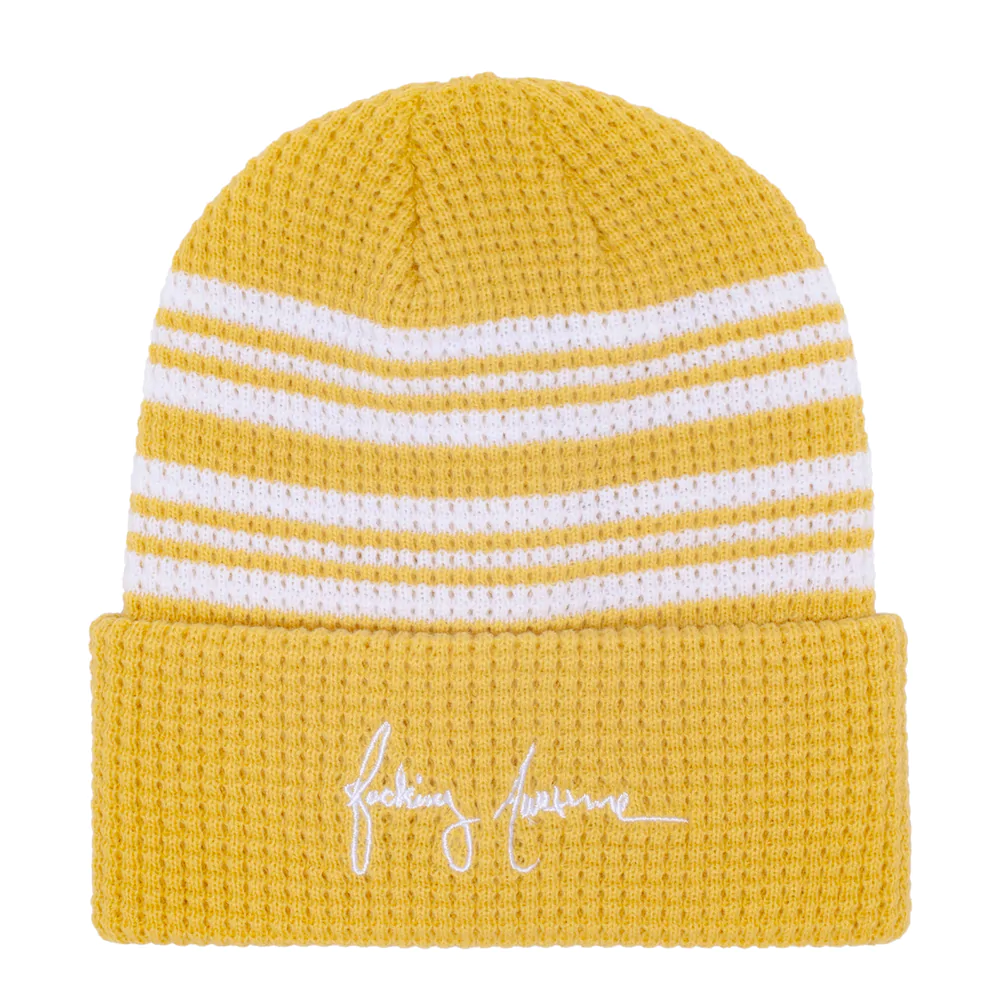 FA Cursive Waffle Cuff Beanie Yellow – The Skateboard Shop